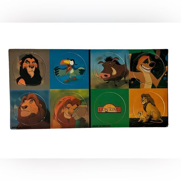 Disney | Other | Disney The Lionkinguncut Pog Sheets Simba Lot Of 4 ...